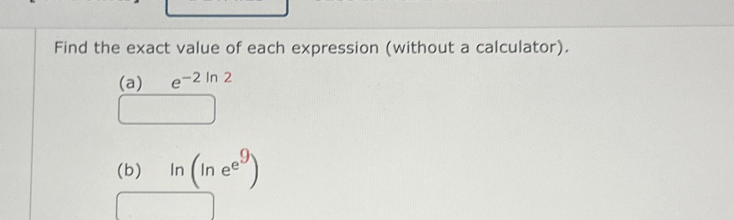 Solved Find the exact value of each expression (without a | Chegg.com