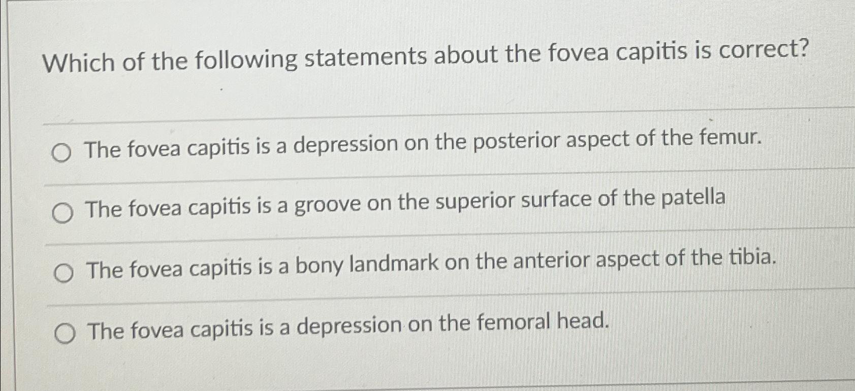 Solved Which of the following statements about the fovea | Chegg.com