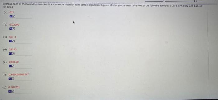 Solved Express each of the following numbers in exponential | Chegg.com