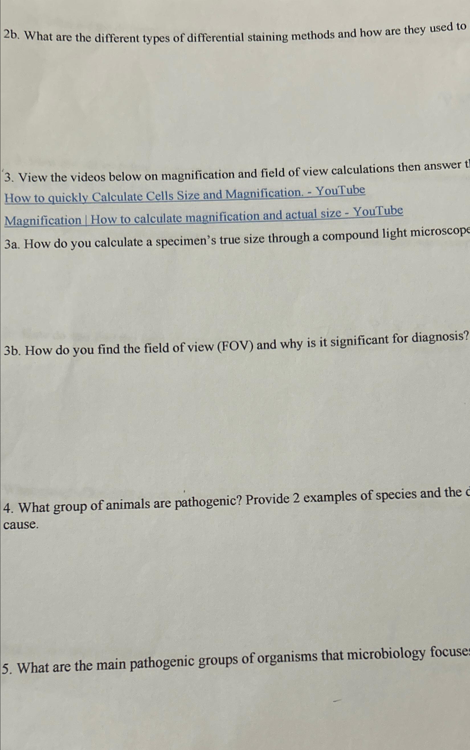 Solved 2b. ﻿What are the different types of differential | Chegg.com
