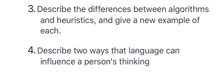 3. Describe the differences between algorithms and | Chegg.com