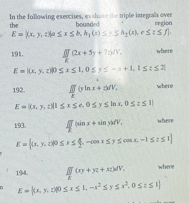 Solved In the following exercises, evaluate the triple | Chegg.com