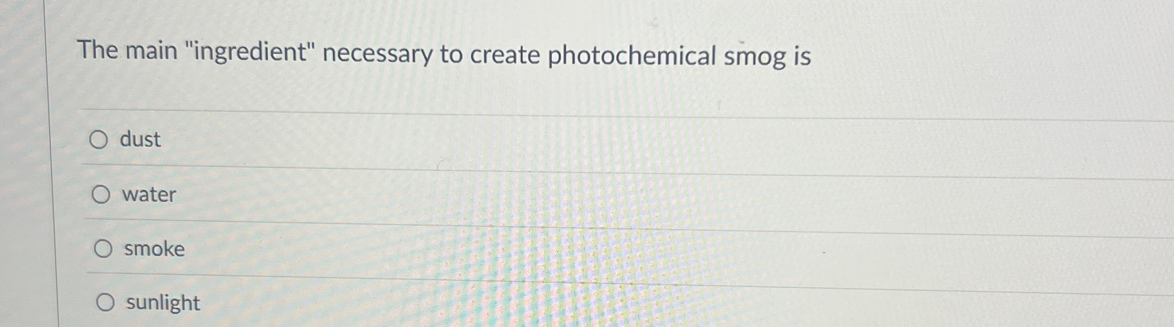 Solved The main "ingredient" necessary to create | Chegg.com