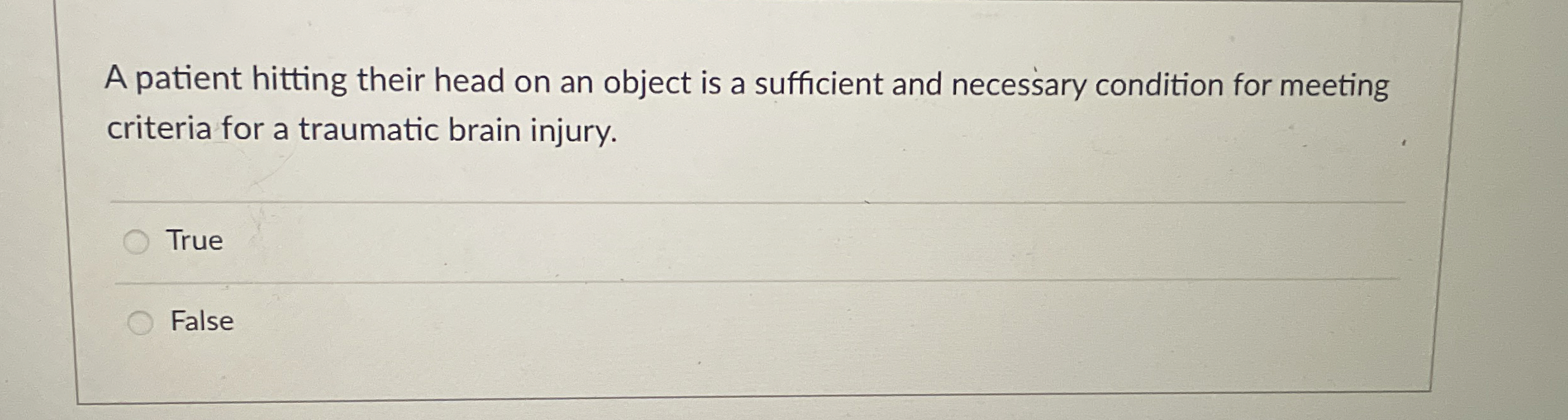 Solved A patient hitting their head on an object is a | Chegg.com