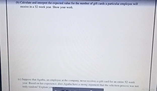 Solved (b) ﻿Calculate and interpret the expected value for | Chegg.com