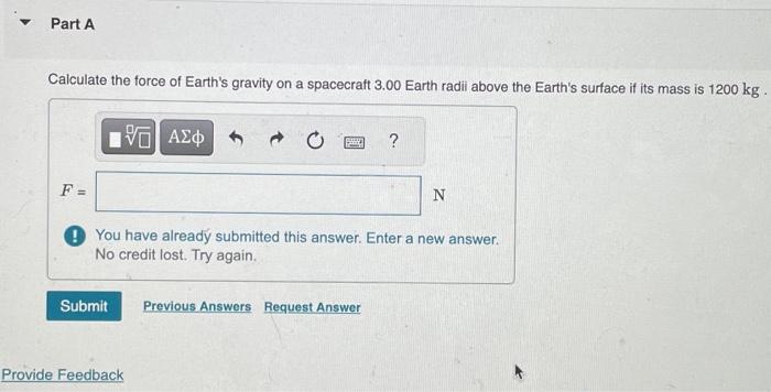 Solved Calculate the force of Earth's gravity on a | Chegg.com