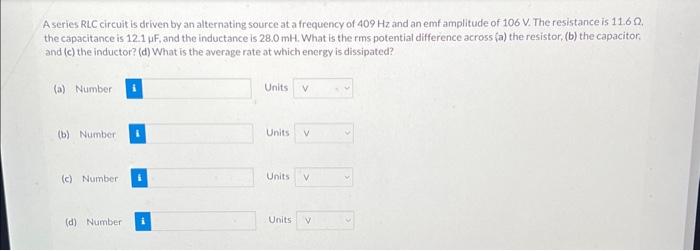 Solved A series RLC circuit is driven by an alternating | Chegg.com