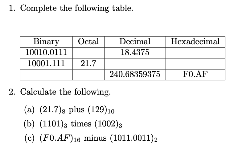 Solved Please answer all parts! Complete the following | Chegg.com