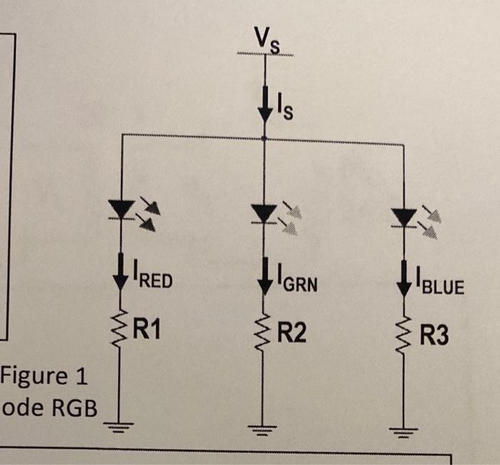 Solved Problem 3 The Common Anode RGB LED's in figure 1 are | Chegg.com