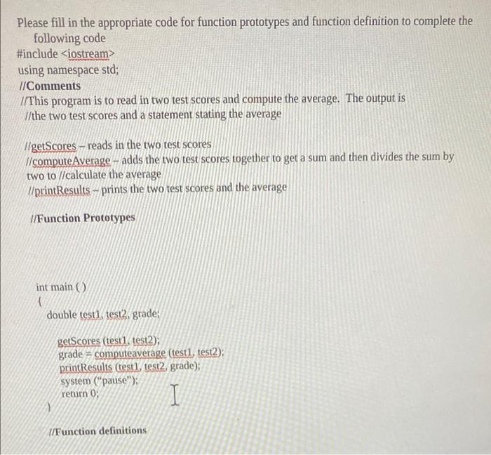 Solved Please Fill In The Appropriate Code For Function 1448