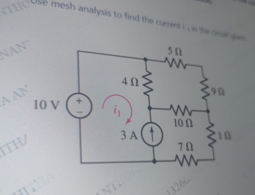 Solved mesh analysis to find the current i, ﻿in the crount | Chegg.com