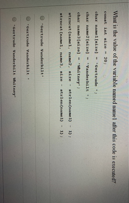 Solved What is the value of the variable named word1 after | Chegg.com