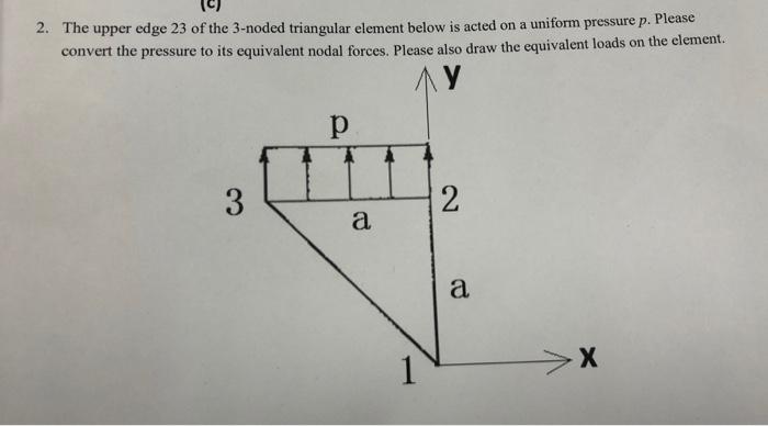 Solved Please 2. The upper edge 23 of the 3-noded triangular | Chegg.com