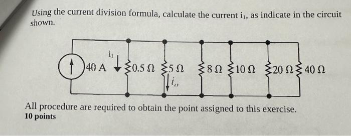 Solved Using the current division formula, calculate the | Chegg.com