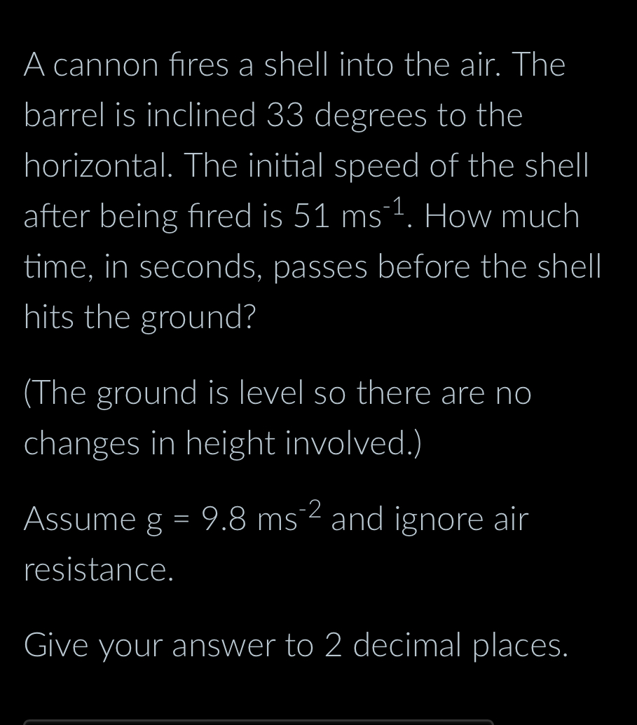 Solved A cannon fires a shell into the air. The barrel is | Chegg.com