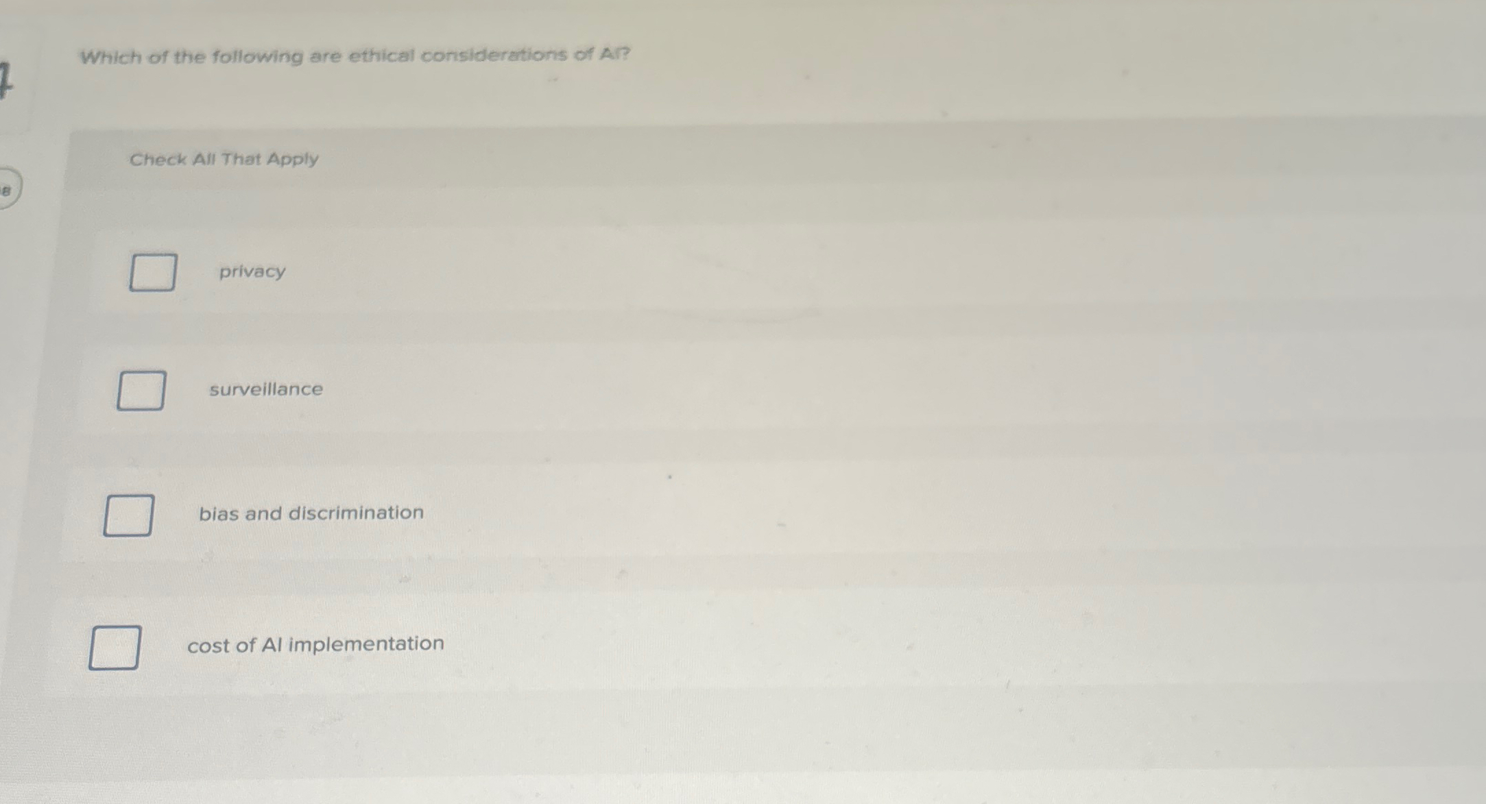Solved Which of the following are ethical considerations of | Chegg.com