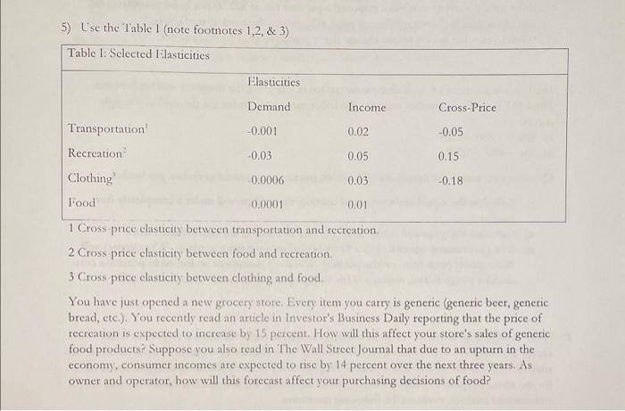 Solved 5) Use the Table I (note footnotes 1,2, \& 3) 1 Cross | Chegg.com