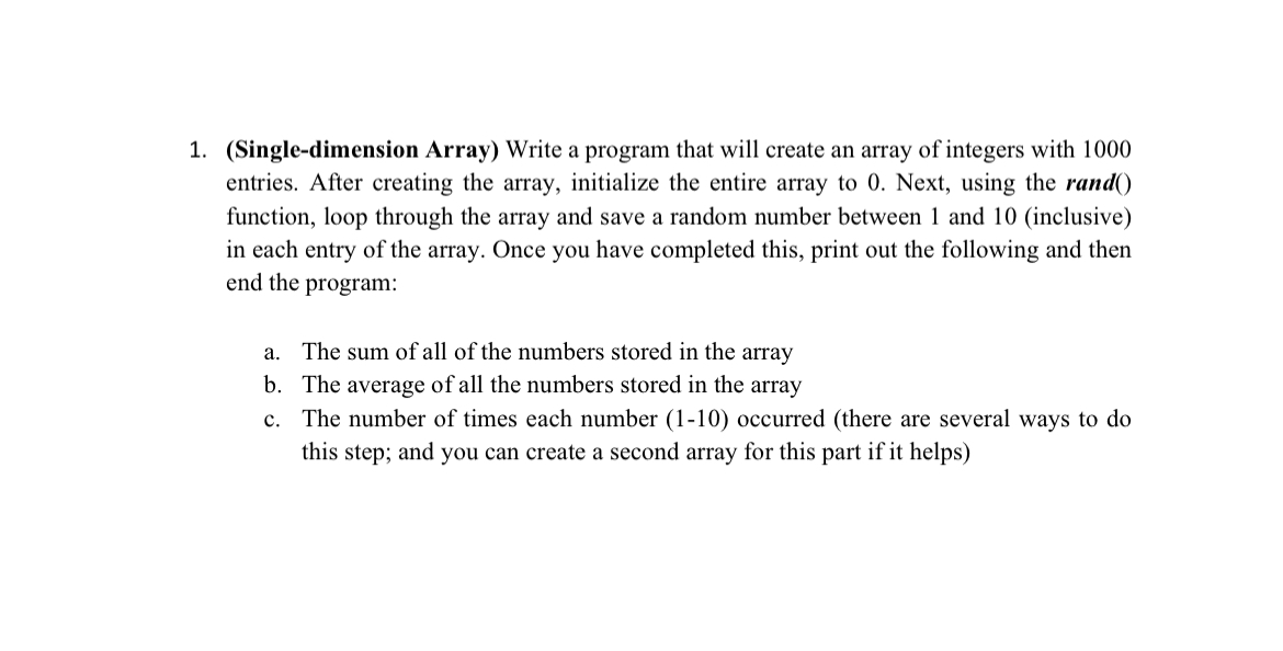 Solved (Single-dimension Array) Write a program With C l | Chegg.com Solved (Single-dimension Array) Write a program With C l | Chegg.com