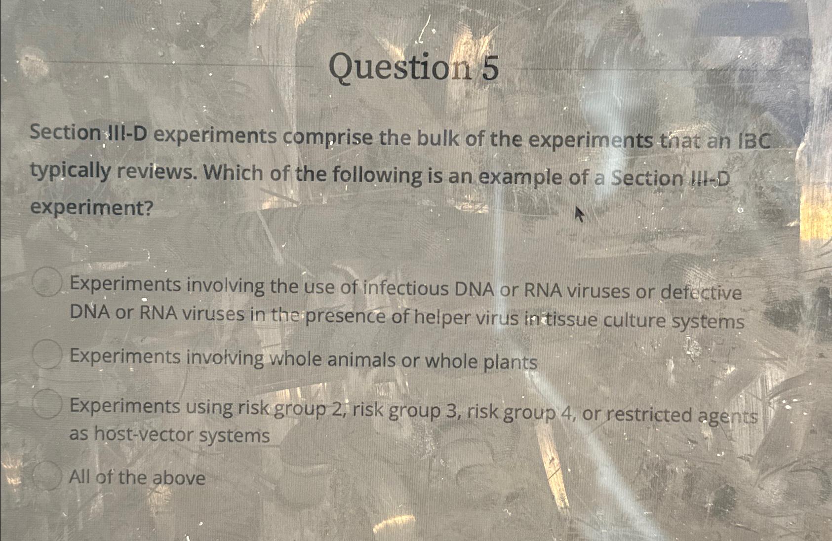 Solved Question 5Section III-D experiments comprise the bulk | Chegg.com