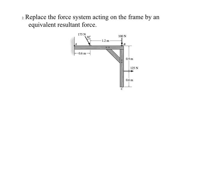Solved 2. Replace the force system acting on the frame by an | Chegg.com