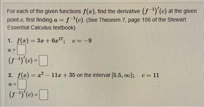Solved For each of the given functions f(x), find the | Chegg.com