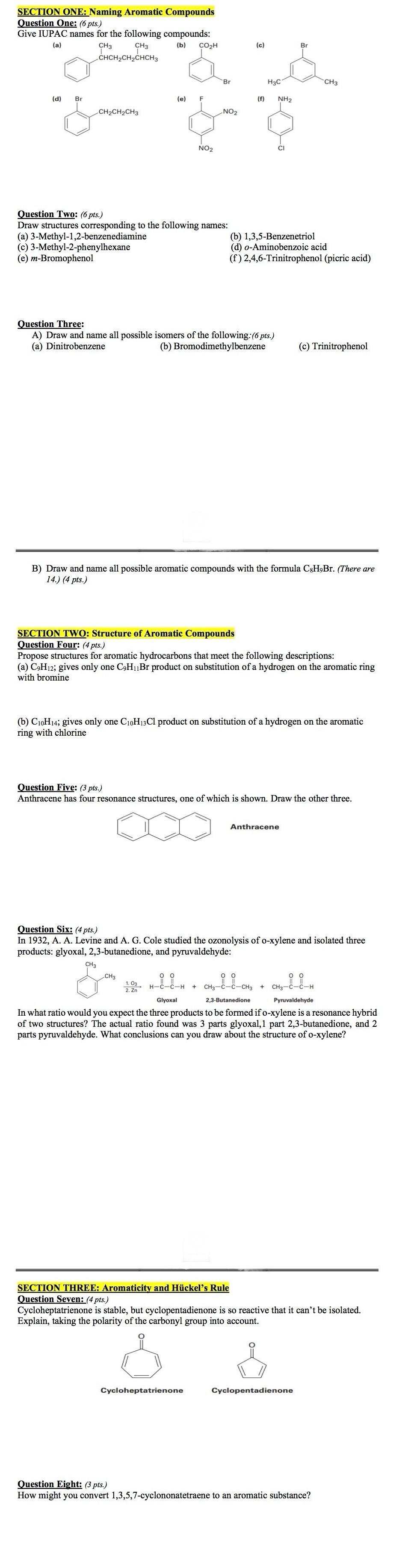 Solved Question Two: (6 ﻿pts.)Draw structures corresponding | Chegg.com