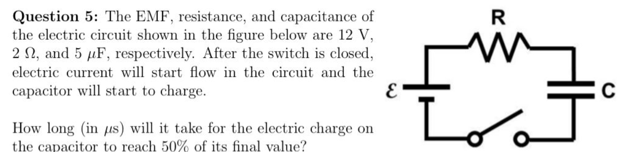 Solved Question 5: The EMF, resistance, and capacitance | Chegg.com