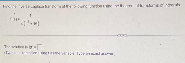 Solved Find the inverse Laplace transform of the following | Chegg.com