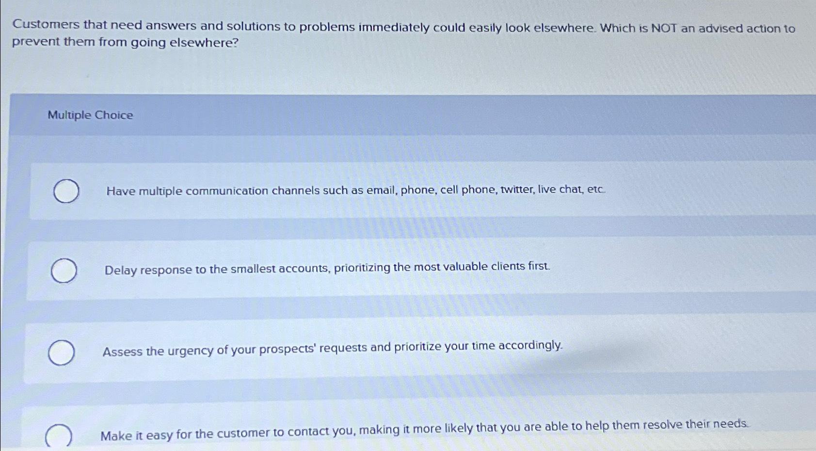 Solved Customers that need answers and solutions to problems | Chegg.com
