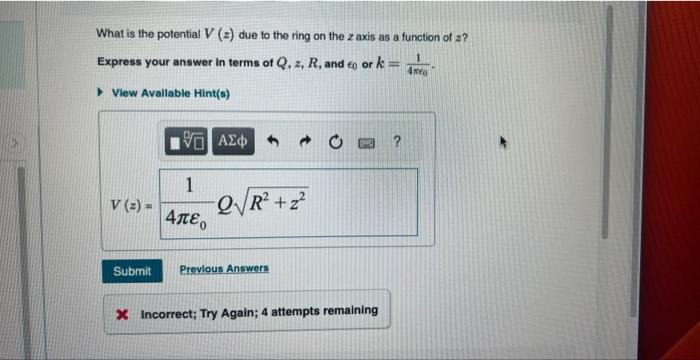 Solved A ring with radius R and a uniformly distributed | Chegg.com