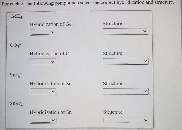 Solved For each of the following compounds select the | Chegg.com