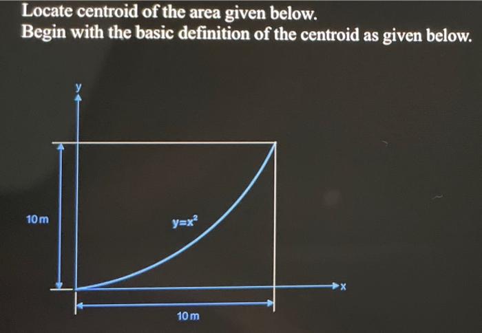 Solved Locate centroid of the area given below. Begin with | Chegg.com