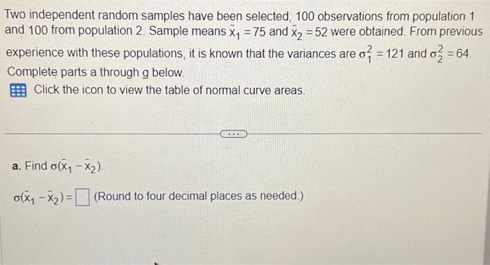 Solved Two independent random samples have been selected, | Chegg.com