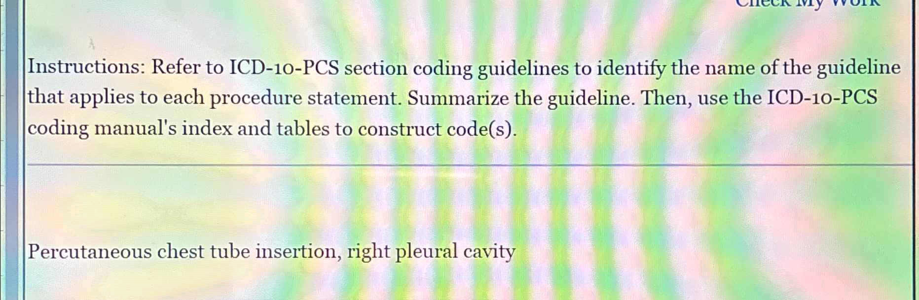 Instructions Refer To ICD 10 PCS Section Coding Chegg