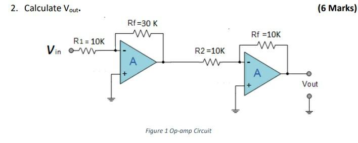 2. Calculate Vout (6 Marks) Figure 10p-amp Circuit | Chegg.com