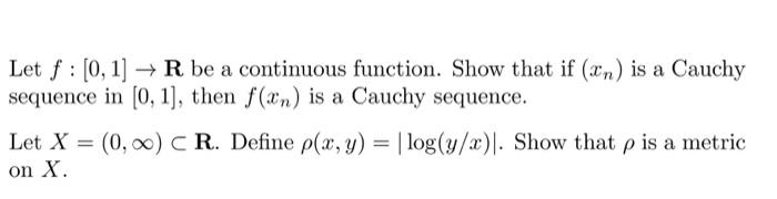 Solved Let F [0 1] → R Be A Continuous Function Show That