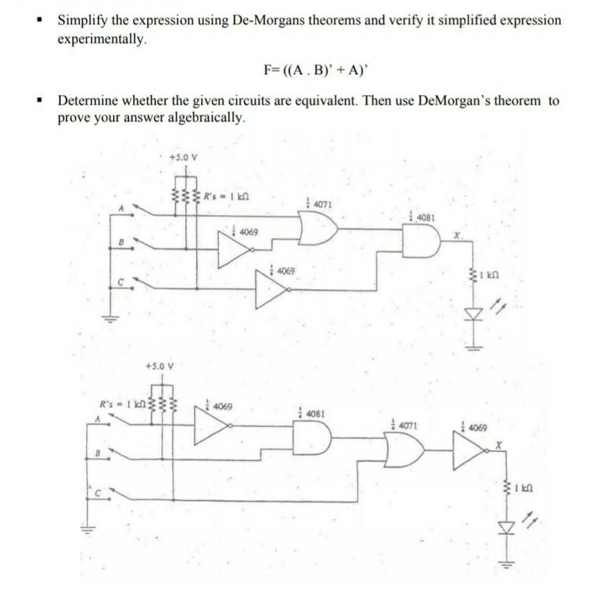 Solved • Simplify the expression using De-Morgans theorems | Chegg.com