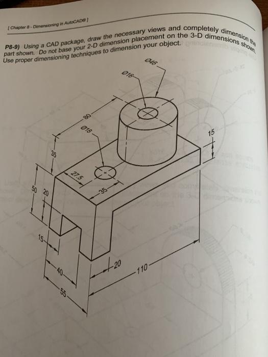 Solved DIMENSIONING IN AUTOCAD PROBLEMS Print each drawing | Chegg.com