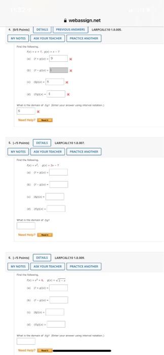 Solved webassign.net Points DETAILS PRIVIOUS ANSWERS | Chegg.com