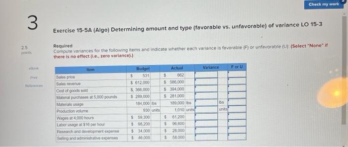 Solved Check my work 3 Exercise 15-5A (Algo) Determining | Chegg.com