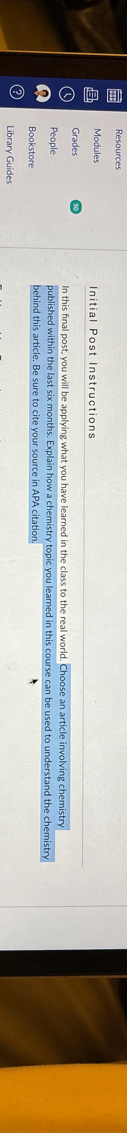 Solved ResourcesModulesInitial Post | Chegg.com