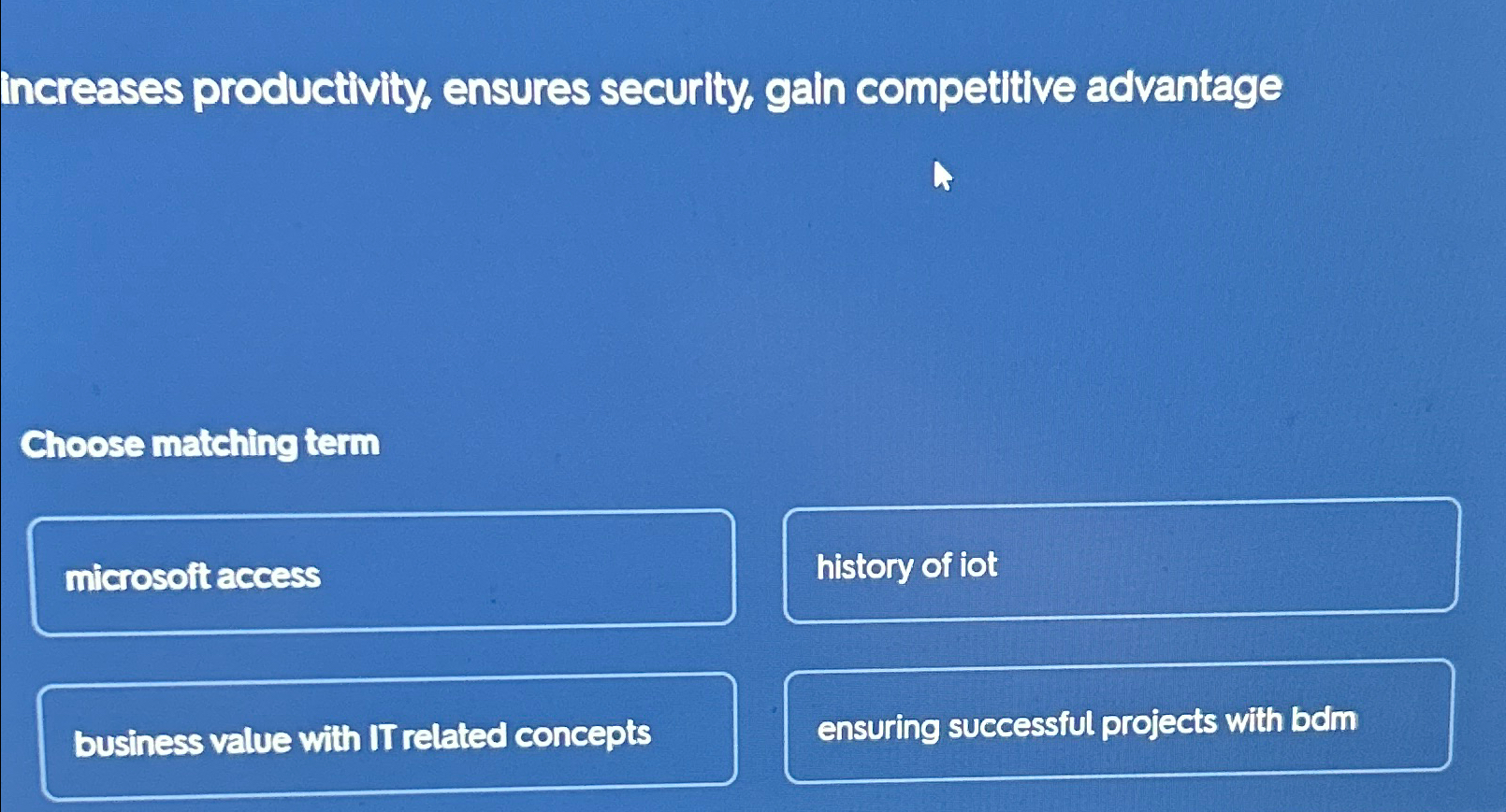 Solved increases productivity, ensures security, gain | Chegg.com