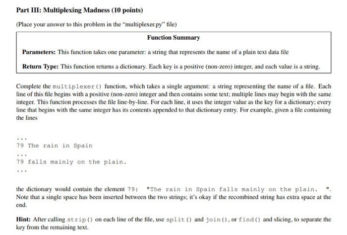 Solved Part III: Multiplexing Madness (10 points) (Place | Chegg.com