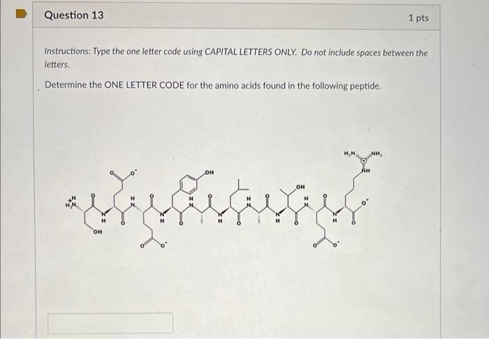 Solved Instructions: Type the one letter code using CAPITAL | Chegg.com