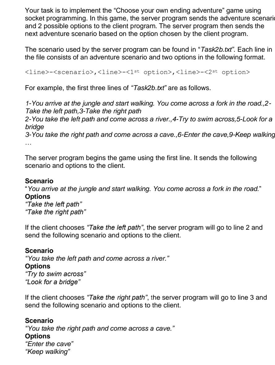 Solved Your task is to implement the "Choose your own ending | Chegg.com