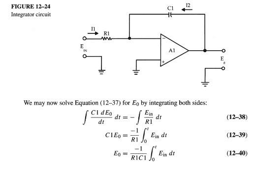 Solved 2. For the integrator shown in Fig 12-24, the voltage | Chegg.com