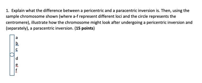 Solved 1. Explain what the difference between a pericentric | Chegg.com