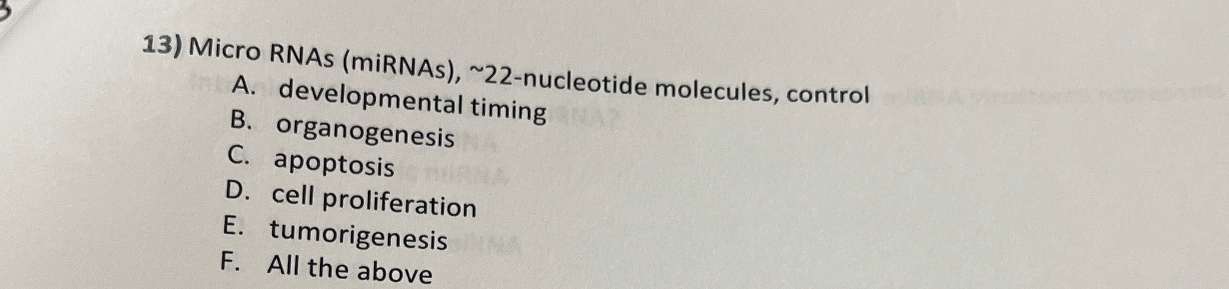 Solved Micro RNAs (miRNAs), 22-nucleotide molecules, | Chegg.com