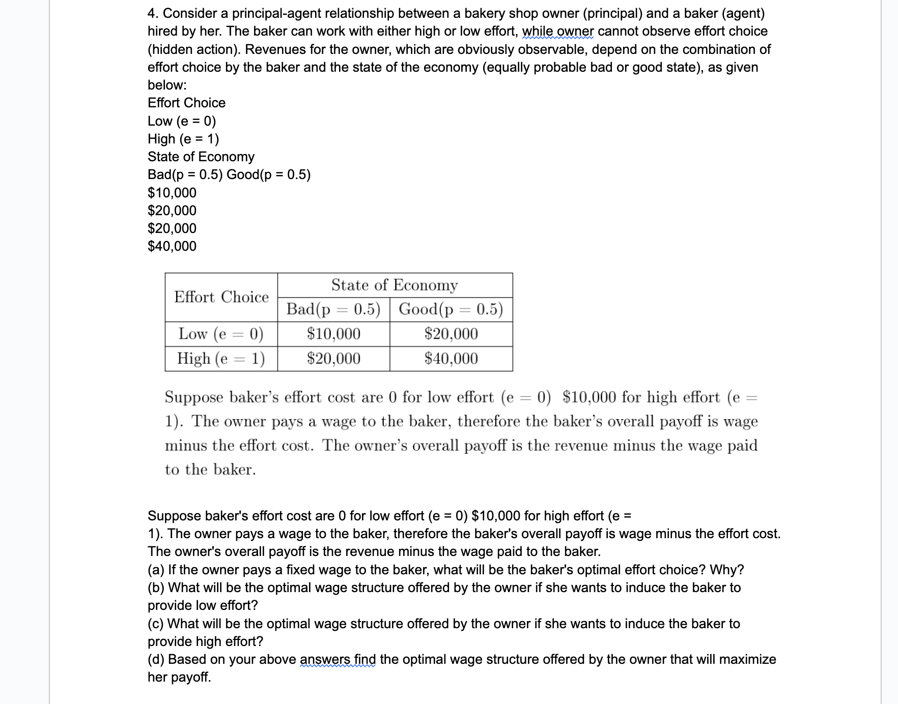Solved Consider a principal-agent relationship between a | Chegg.com