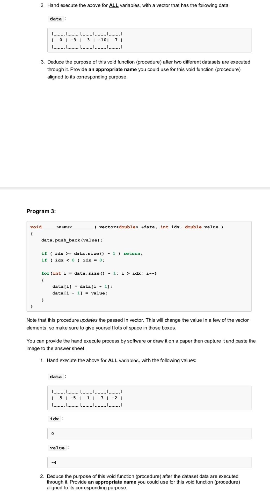 Solved Instructions Watch the Hand Execution with Arravs | Chegg.com